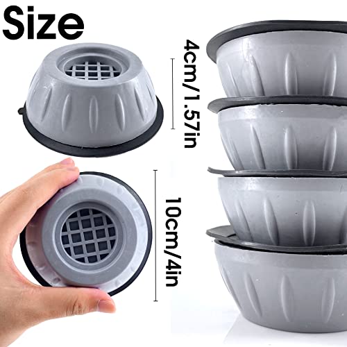VAIIEYO 4Pcs Shock & Noise Cancelling Washing Machine Support, Anti Slip Rubber Washing Machine Feet Pads, Washing Machine Stabilizer, Anti-Walking Rubber Pads for Home Appliances, Universal Size