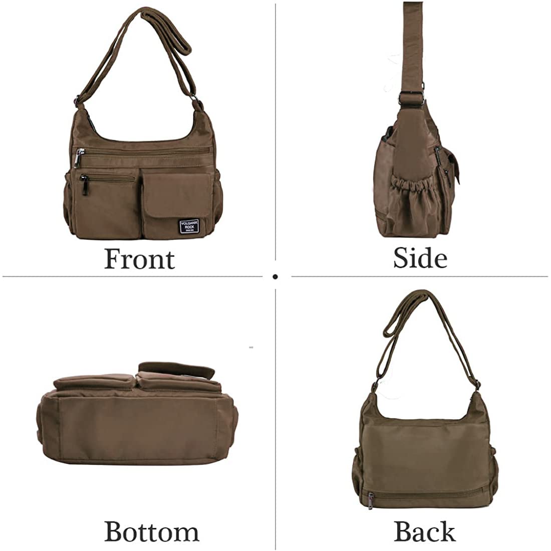VOLGANIK ROCK Crossbody Bags for Women RFID Lightweight Travel Shoulder Bag Waterproof Nylon purses and handbags Pocketbook