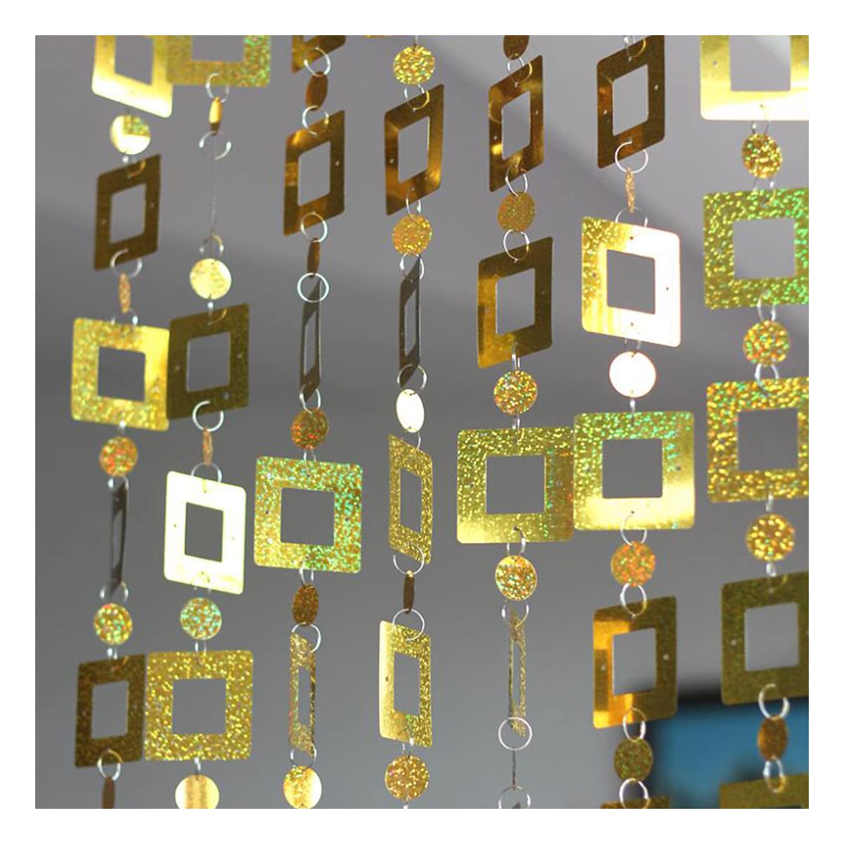 LKXHarleya Square Sequins Curtains Frame Bubble Curtain Door Curtains Backdrop Festivals Wedding Birthday Party Supplies, Gold