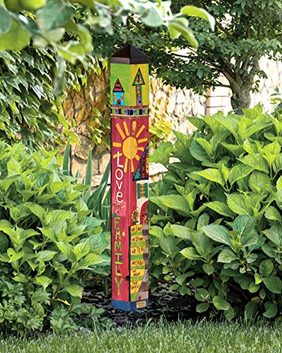Studio M Family Home Art Pole House Rules Outdoor Decorative Garden Post, Made in USA, 40 Inches Tall