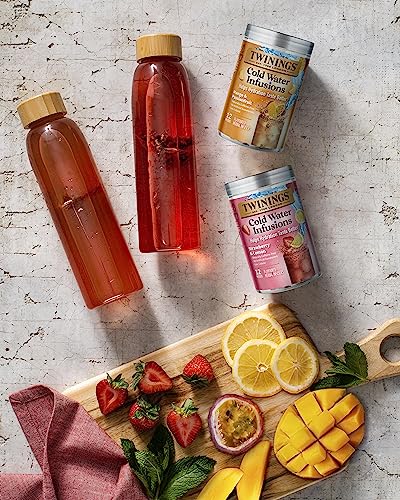 Twinings Cold Infuse Flavored Water Enhancer, Strawberry & Lemon, 12 Count (Pack of 6), Enjoy Hot or Iced