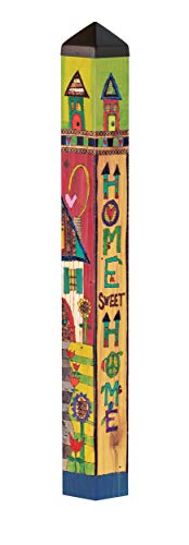 Studio M Family Home Art Pole House Rules Outdoor Decorative Garden Post, Made in USA, 40 Inches Tall