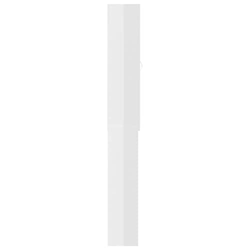 vidaXL Washing Machine Cabinet Home Bathroom Washroom Laundry Room Dryer Accessory Washer Cupboard Storage Shelf Rack Furniture High Gloss White