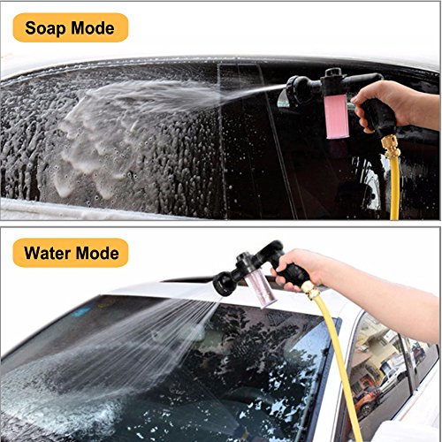 EVILTO Garden Hose Nozzle, High Pressure Hose Spray Nozzle 8 Way Spray Pattern One-Touch Sprayer for Watering Plants, Lawn, Patio, Car Wash, Cleaning,Showering Pet