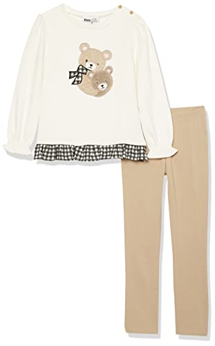 Kids Headquarters Girls 2 Pieces Legging Set, White/Pebble, 4T US