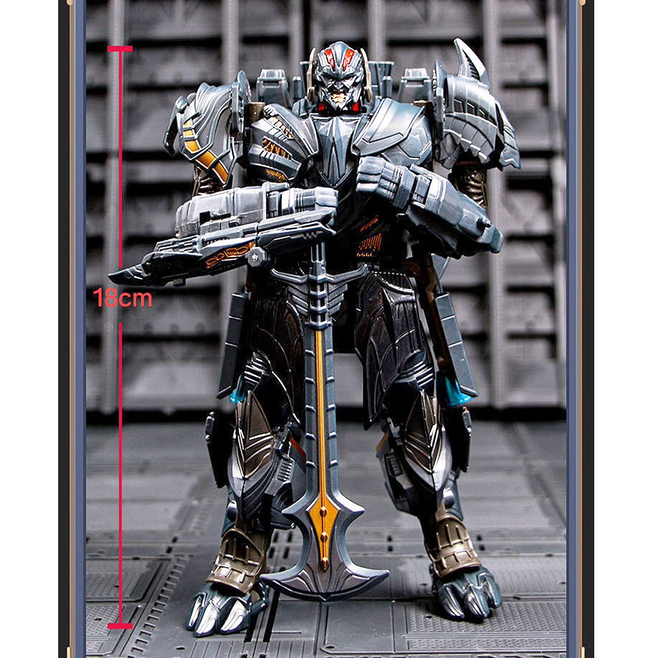 LONGYU Transformers Studio Series Toys Movie Class:The Last Knight Premier Edition Voyager Class Megatron Action Figures, 18CM, Gray
