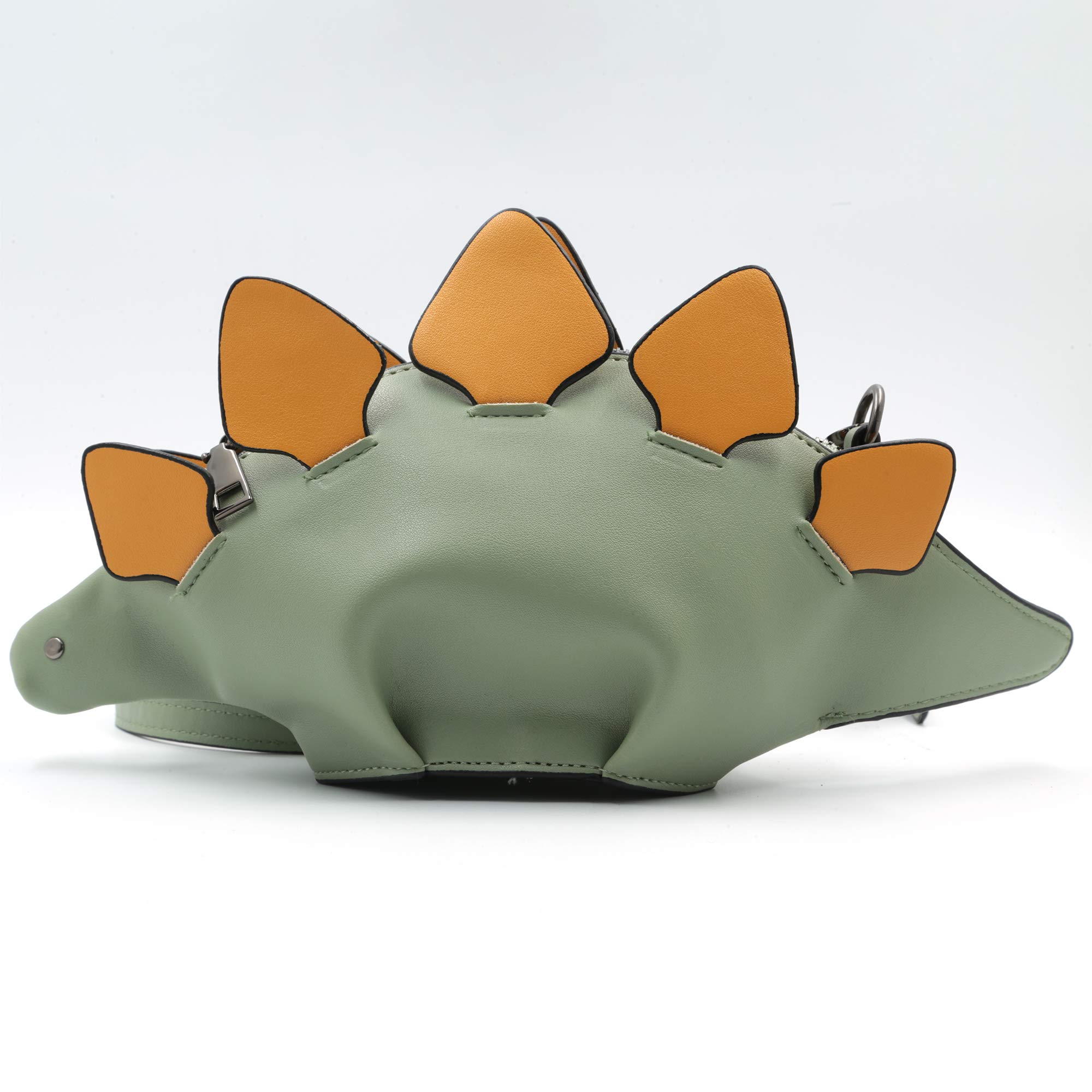 QiMing Dinosaur Shoulder Purses,PU Stegosaurus CrossBody Bag for Girl Women(Green)