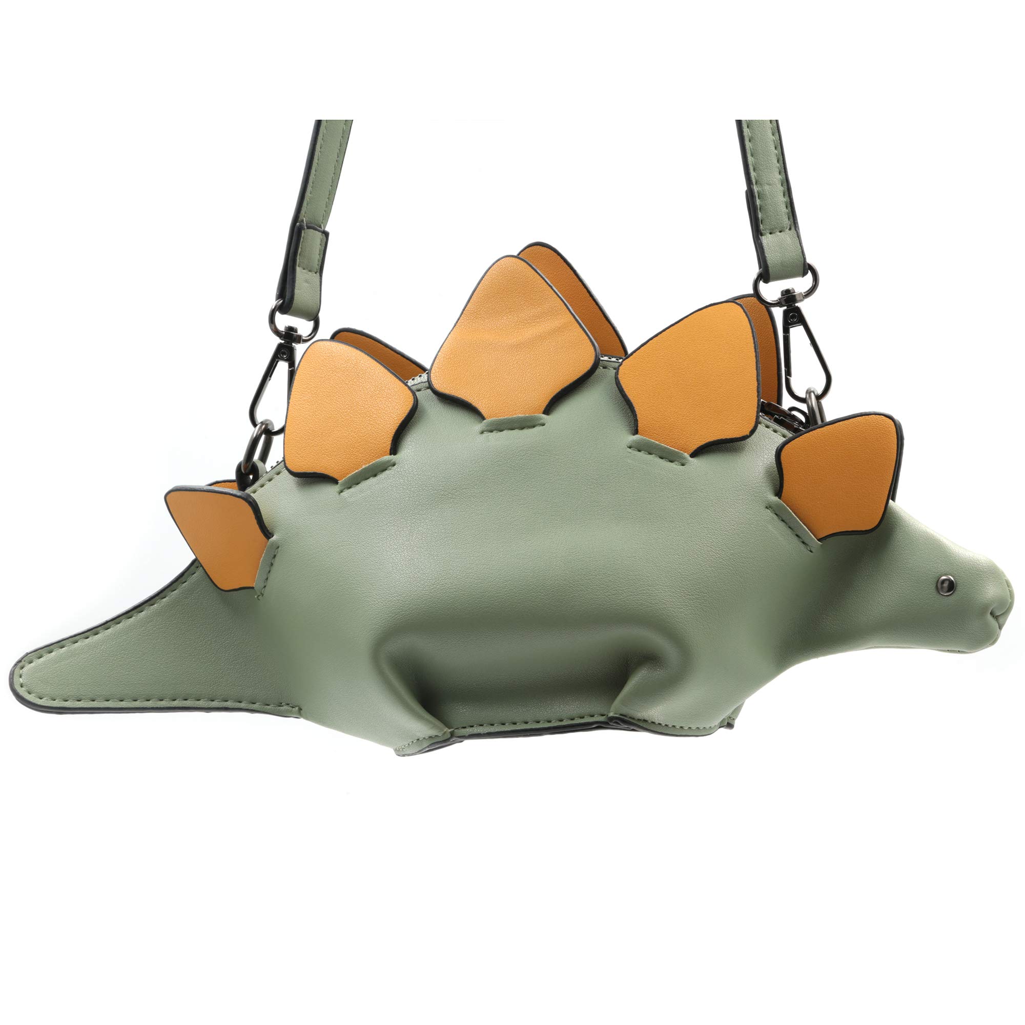 QiMing Dinosaur Shoulder Purses,PU Stegosaurus CrossBody Bag for Girl Women(Green)