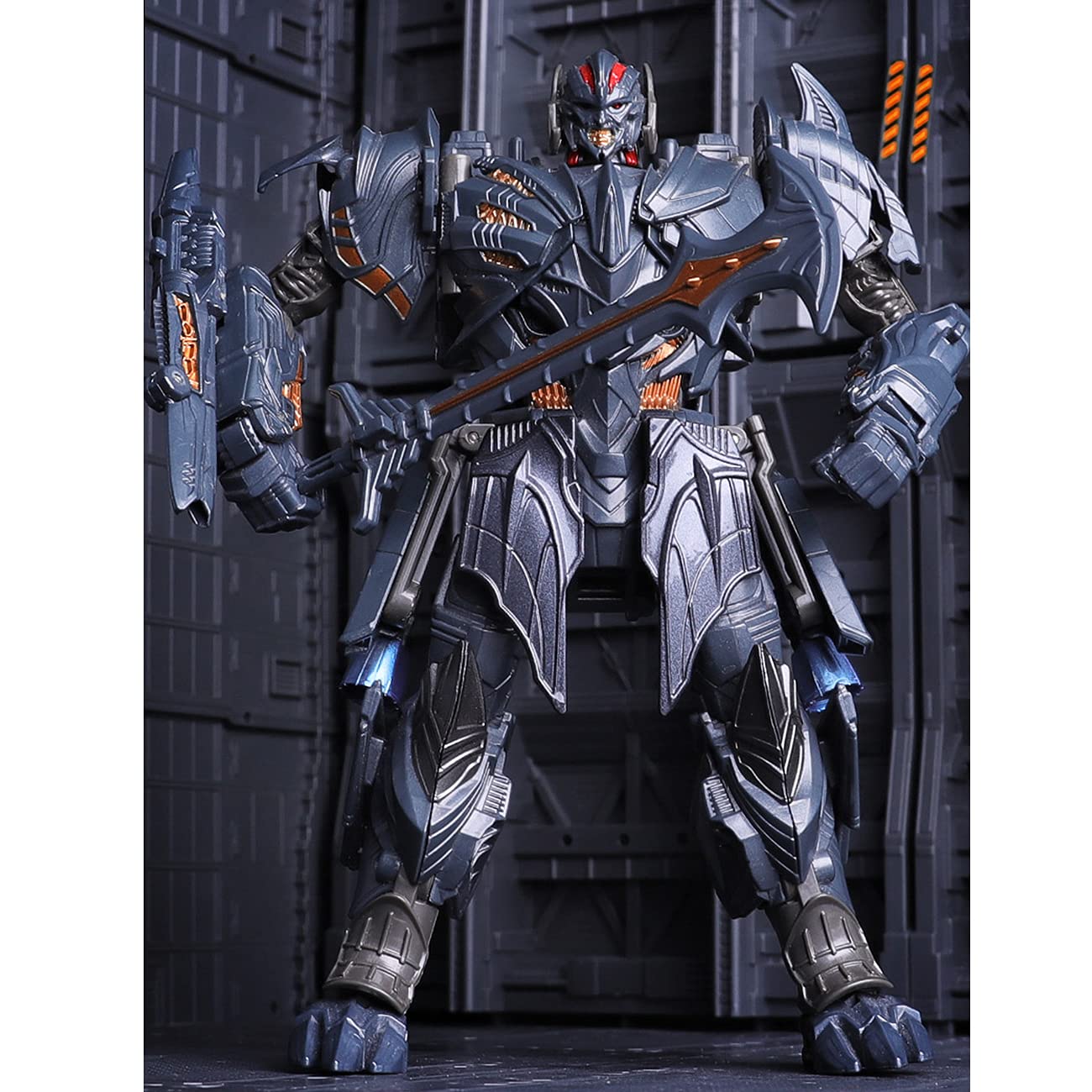 LONGYU Transformers Studio Series Toys Movie Class:The Last Knight Premier Edition Voyager Class Megatron Action Figures, 18CM, Gray