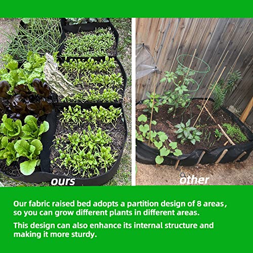 Fabric Raised Garden Bed 6x3x1ft Garden Grow Bed Bags for Growing Herbs, Flowers and Vegetables 128 Gallon