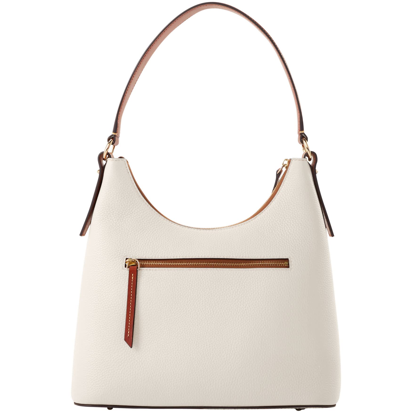 Dooney & Bourke Women's Hobo Bag in Pebble Grain Leather, Large Handbag with Single Shoulder Strap, White