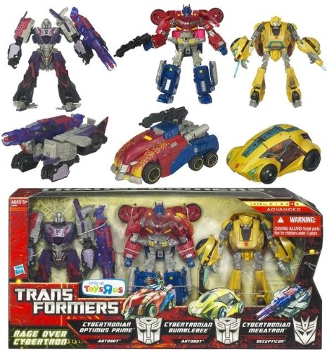Transformers Generations Rage Over Cybertron. Deluxe Cybertronian Optimus Prime, Deluxe Cybertronian Bumblebee, & Deluxe Cybertronian Megatron