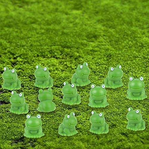 40 Pcs Cute Frog Miniature Figurines Resin Mini Frogs Moss Micro Landscape Blue-Eyed Frogs Animals Model DIY Craft Accessories for Home Garden Party Frog Cake Topper Decorations