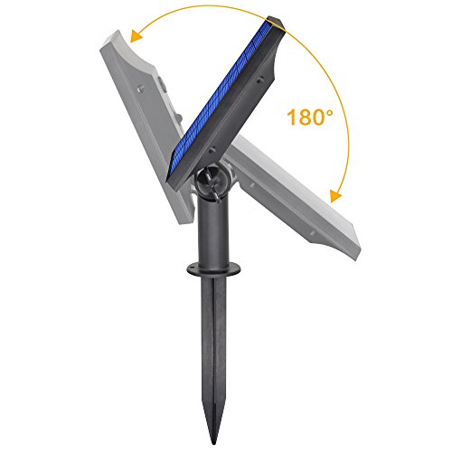 YINGHAO Solar Spot lights Outdoor Waterproof, Solar Lights Outdoor Separated LED Spotlight with 10ft Cord, Auto On/Off Landscape Lighting Ground Wall Light for Yard Garden Flag Pole Pathway Cool White