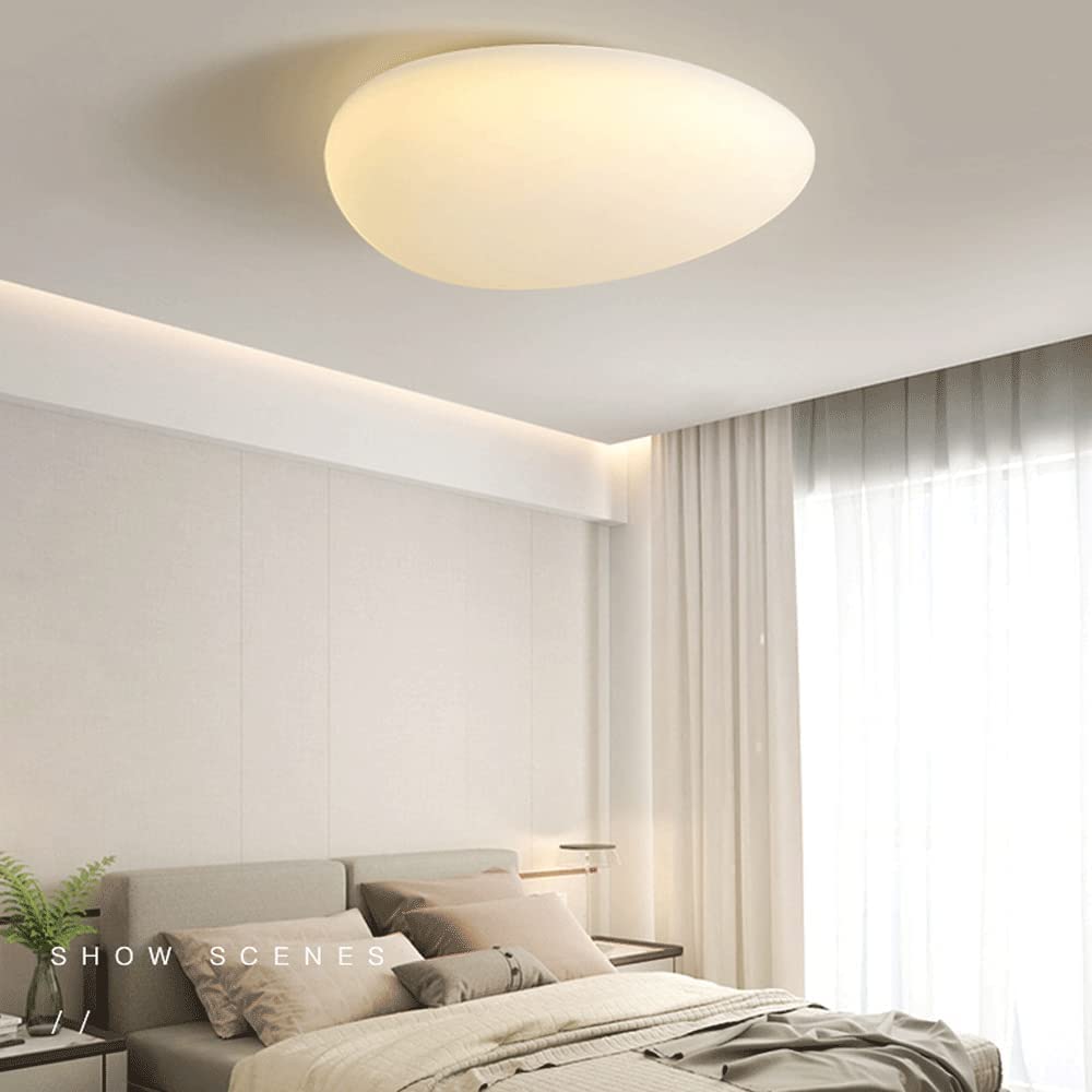 Ceiling lamp Nordic Simple Ceiling Light White Pebble Shape Ceiling Light Flush Mount Ceiling Lamp for Bedroom Study Cloakroom