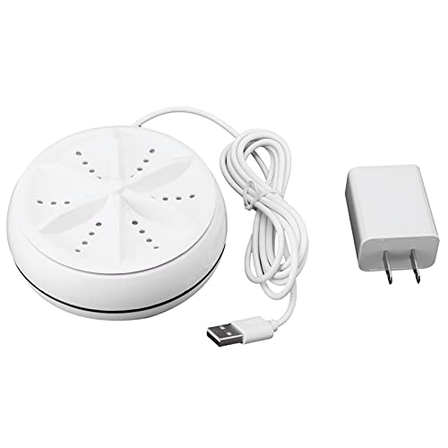 Washing Machine Small Portable Ultrasonic Clothes Washer Household Laundry for Travel Business Underwear Clean Tool US Plug 100240V(White)