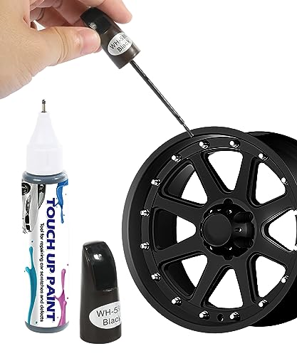 ESEWALAS Two-In-One Car Rim Paint Pen,Car Wheel Scratch Remover Anti-rust Wheel Hub Paint Scratch Repair,Car Wheel Scratch Fix Rim Touch Up Paint,Car Rim Paint Fill Pen for Car Wheel Repair (Black)