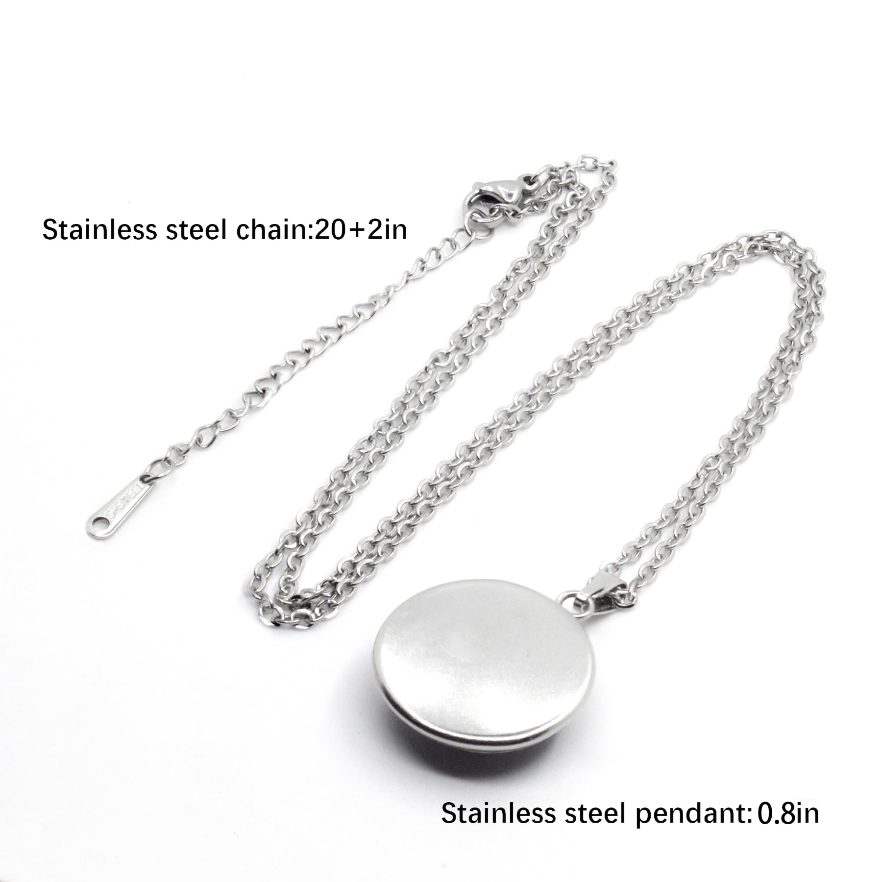 Lan Jin Art Handmade Stainless Steel Charm Necklace Inspired Compatibility with Picture Glass Jewelry Gift for Anime Fan