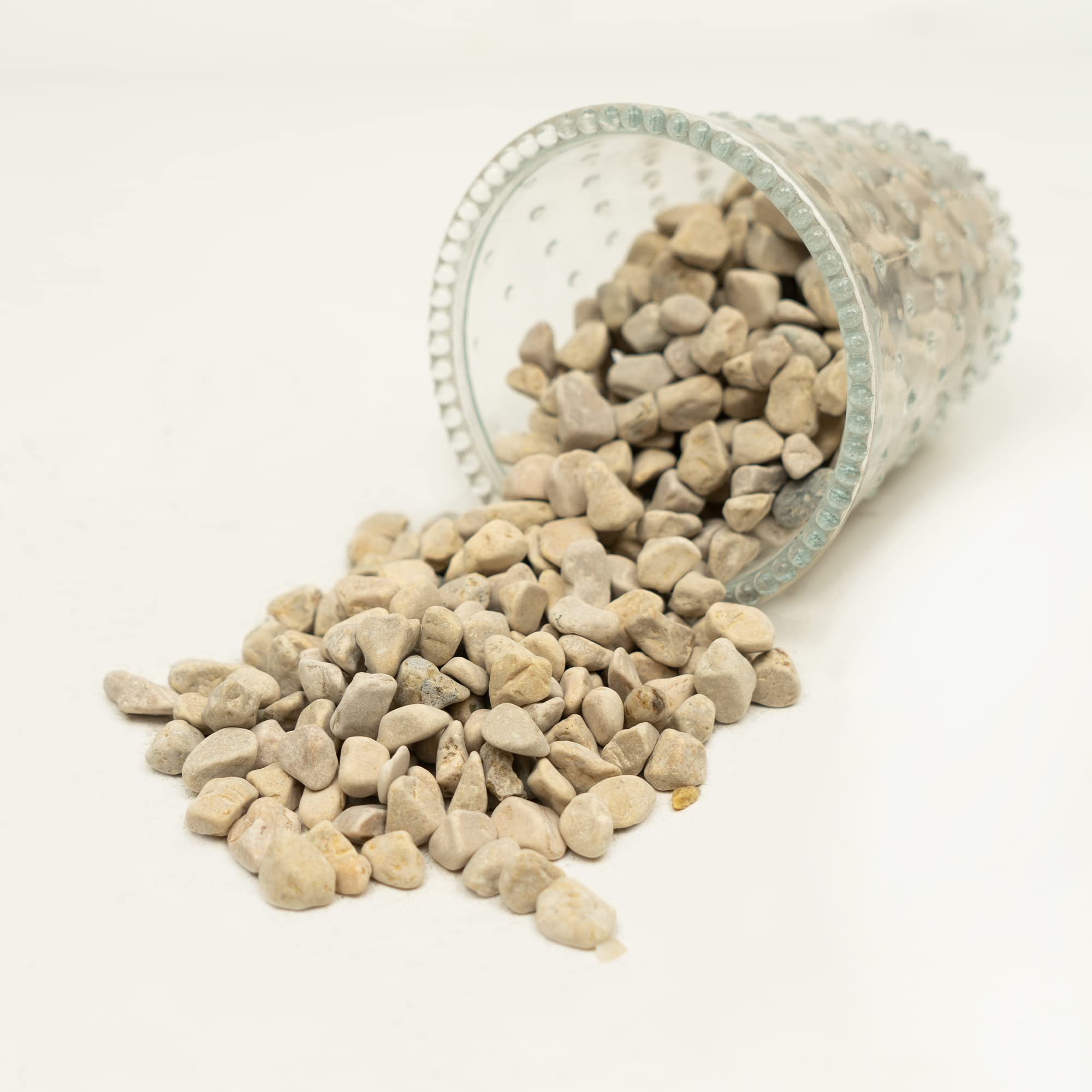 Simply Elegant River Rock Pebbles – Decorative Gravel Stones for Landscaping, Plants, Vases, Home Décor, Aquariums and Animal Habitats – 2.5 LB Bag - ¼L to ½L - White