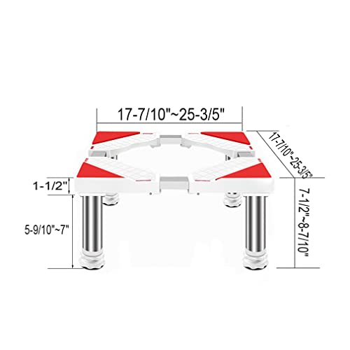 Upgraded Washing Machine Pedestal Heightened 4"/6"/8"/10" Adjustable 18"-25" Refrigerator Base Stand Heavy Duty Dryer Base Platform Refrigerator Cabinet Utility Room