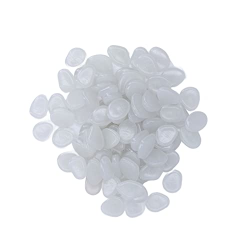 AXNOGAVH Glow in The Dark Rocks, Outdoor Luminous Stones Fluorescent Luminous Pebbles for Walkway Pathway Decor(100pcs-White)