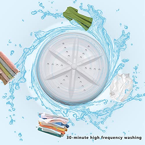 Washing Machine Small Portable Ultrasonic Clothes Washer Household Laundry for Travel Business Underwear Clean Tool US Plug 100240V(White)
