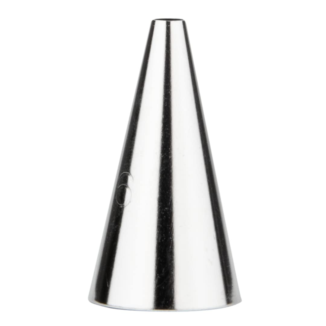Restaurantware Pastry Tek Piping Tip 1 Round Round Tip For Icing - #6 Corrosion-Resistant Stainless Steel Icing Tip Dishwasher-Safe Decorate Cupcakes Cakes or Cookies