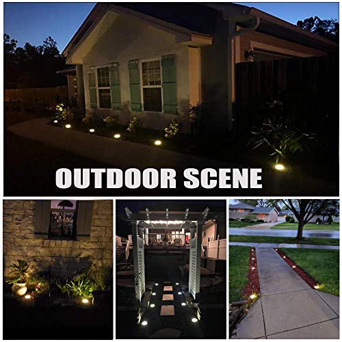 Flalivi Solar Ground Lights - 8 LED Solar Garden Lights Outdoor Waterproof Bright in-Ground Lights for Lawn Pathway Yard Driveway (8 Packs)