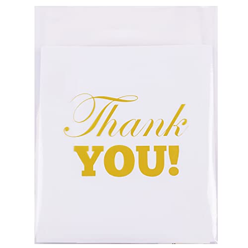 50Pcs Thank You Merchandise Bags, Extra Thick 2.5Mil Retail Shopping Bag for Boutique, Stores, Business Gift, Reusable Plastic Bags with Handle (Medium 11.8"x15.8" Clear)