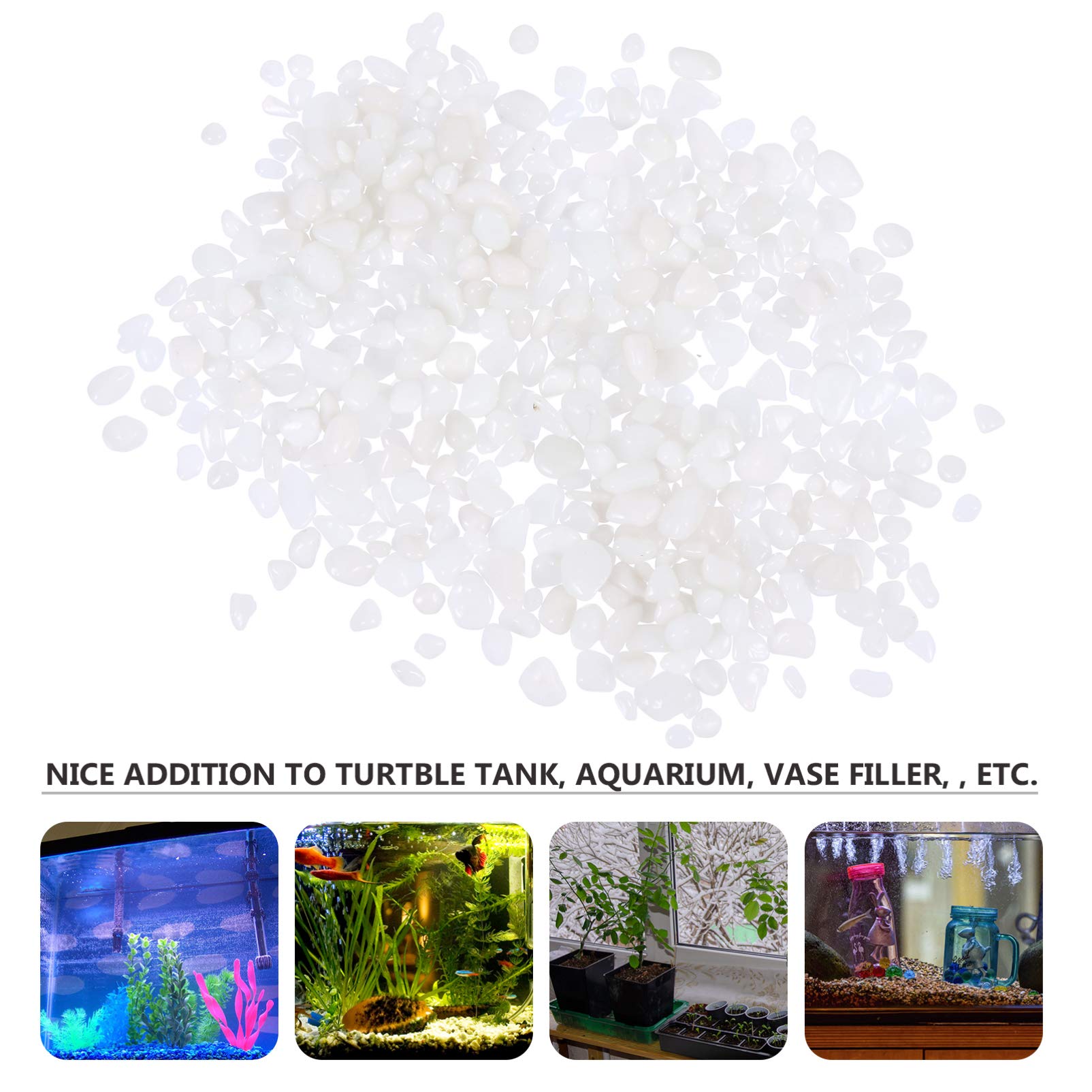 balacoo 1 Pack Fish Tank Rocks Clear Vase Stuffing Gemstone Tank Gravel Socking Stuffers Fish Tank Rock Decor Fish Tank Accessories Naturales Bulk Glass White Plant
