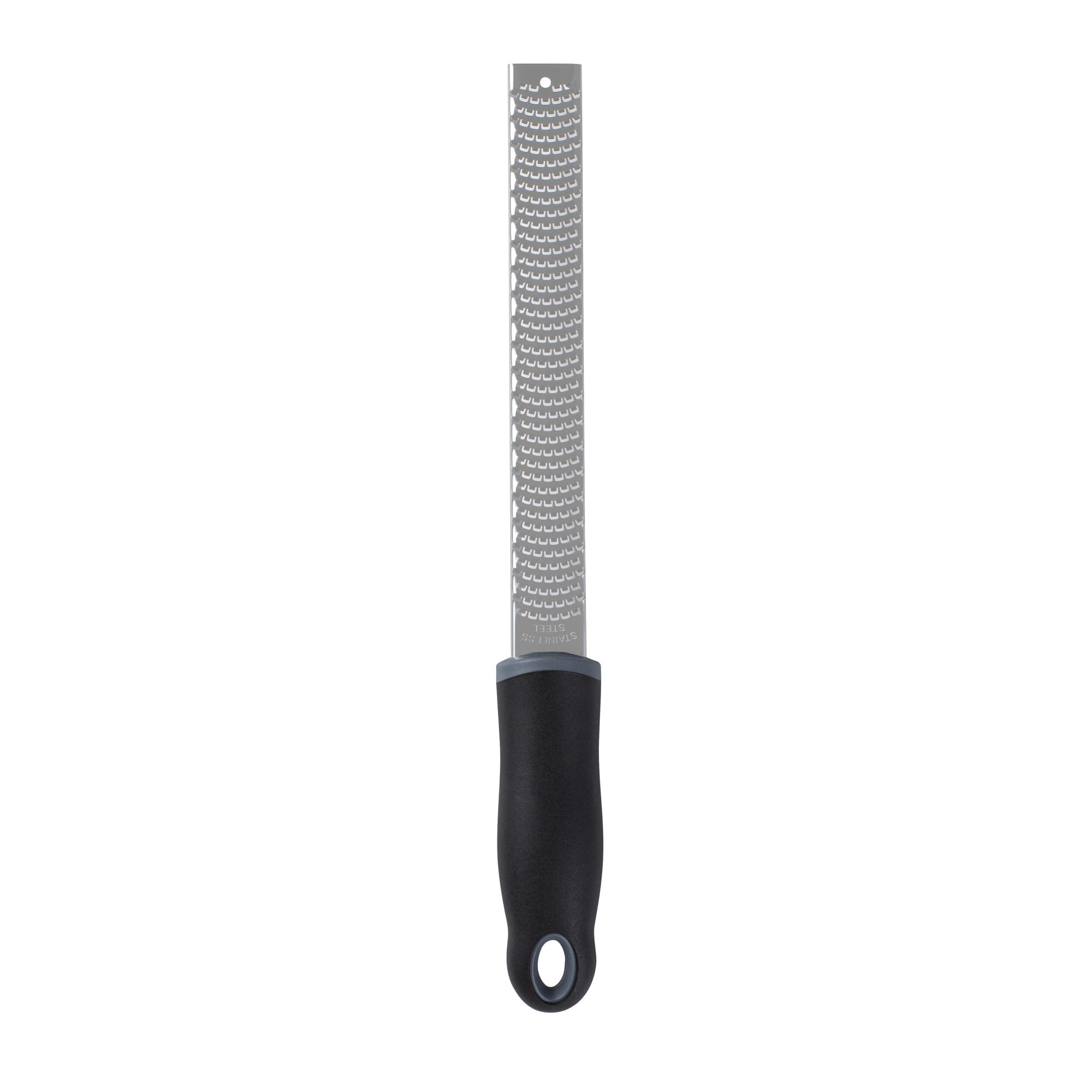 Restaurantware Met Lux 13 Inch Hand Grater 1 Zester Cheese Grater - With Handle For Zesting Lemons And Grating Cheese Stainless Steel And Plastic Rasp Grater