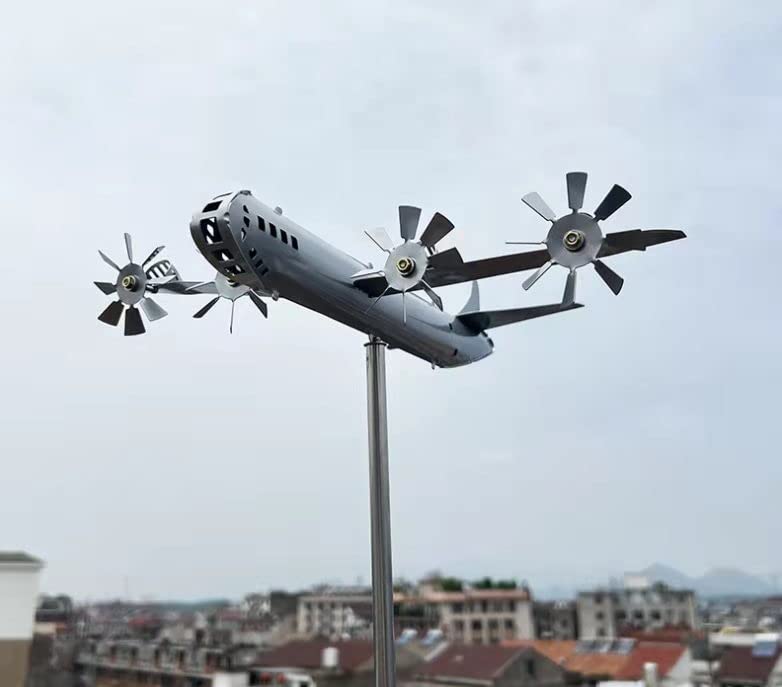 MAGIKEY B-29 Super Fortress Wind Spinner 3D Unique and Magical Metal Windmill Outdoor Wind Sculpture Kinetic Sculpture for Yard/Garden/Decor Decoration