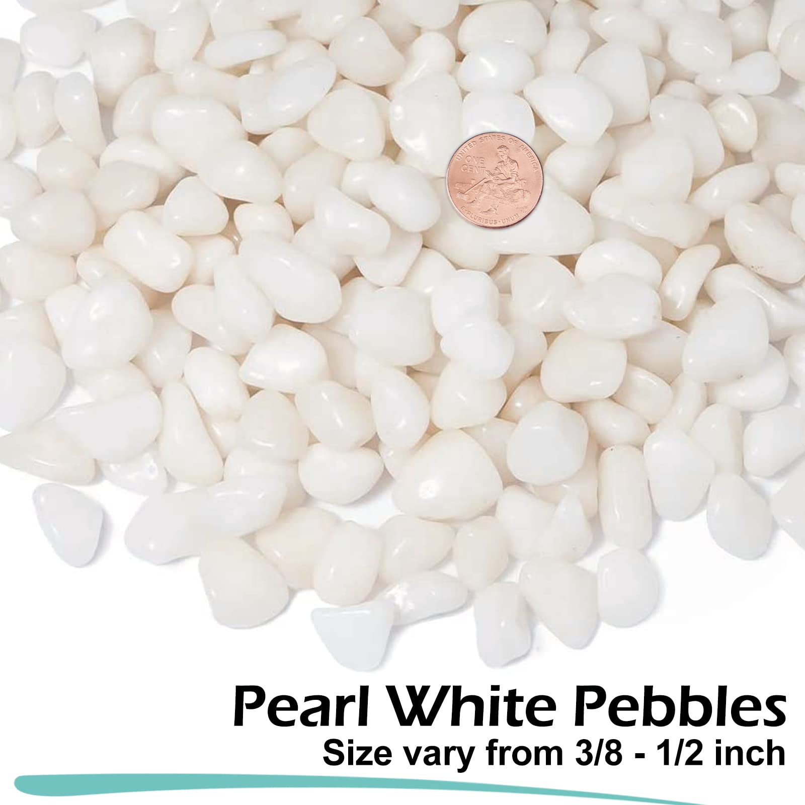 GASPRO 2.5lbs Aquarium Gravel and 5 Pound White Pebbles, White Rocks for Plants, Vases, Natural Decorative Pebbles for Succulents, Terrarium, Cactus
