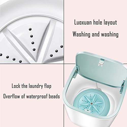 Mini Washing Machine Portable turbo Washers -USB underwear Panties Small Cleaning Mchine -Lightweight Travel Laundry Washer- For Camping Apartments Dorms Business (White)