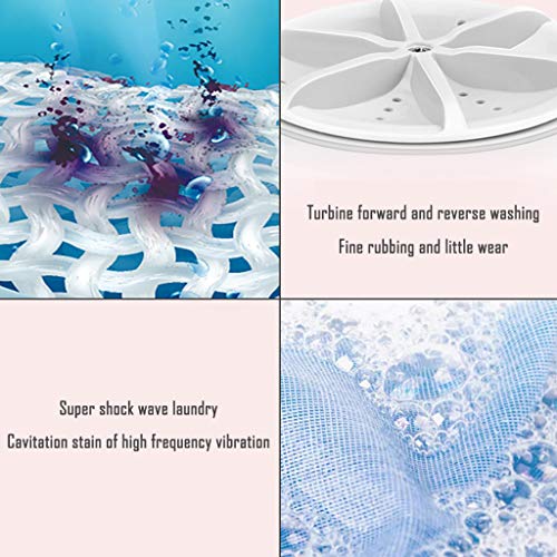Mini Washing Machine Portable turbo Washers -USB underwear Panties Small Cleaning Mchine -Lightweight Travel Laundry Washer- For Camping Apartments Dorms Business (White)