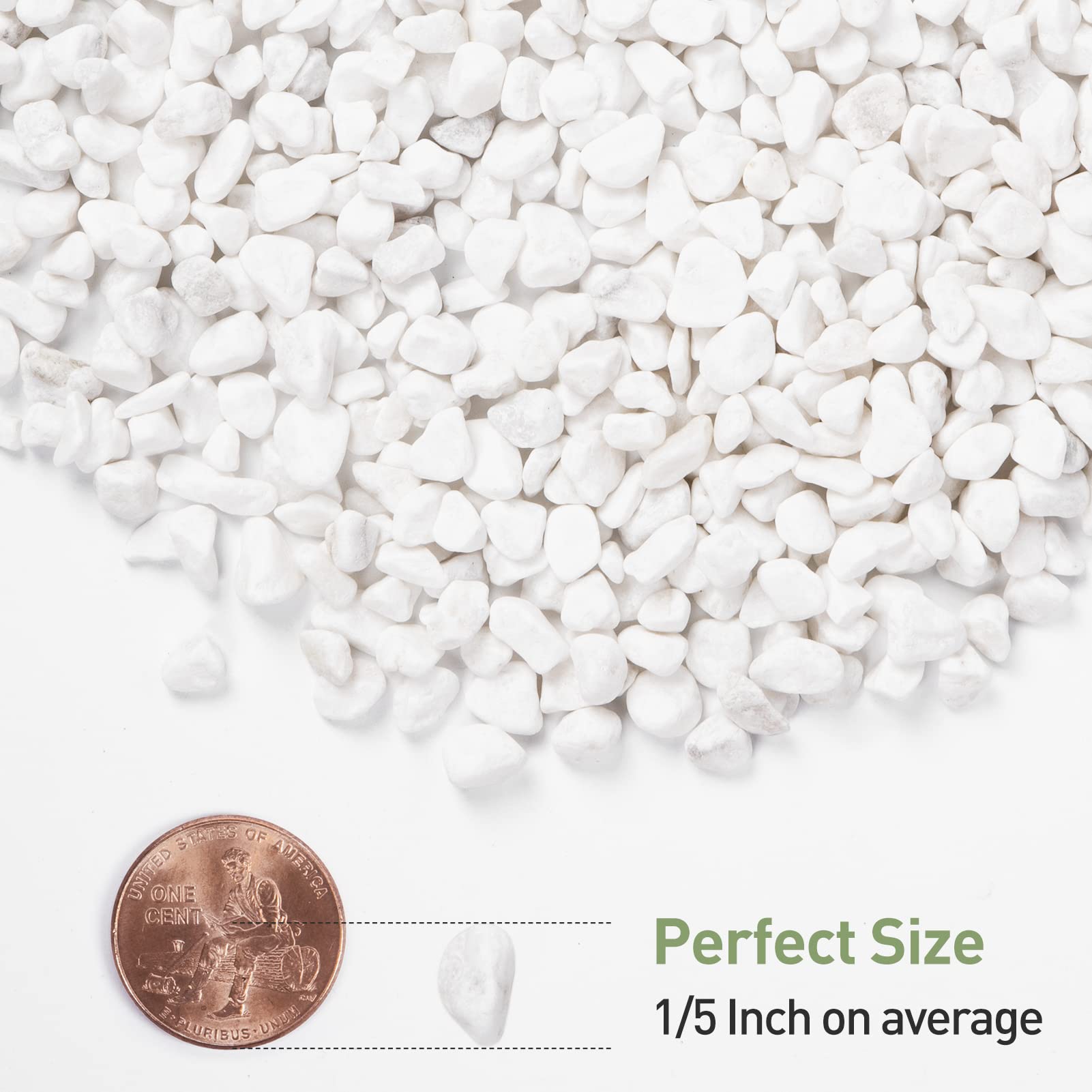 GASPRO 2.5lbs Aquarium Gravel and 5 Pound White Pebbles, White Rocks for Plants, Vases, Natural Decorative Pebbles for Succulents, Terrarium, Cactus