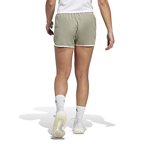 adidas Women's Standard Marathon 20 Running Shorts, Silver Pebble/White, Medium/3" Inseam