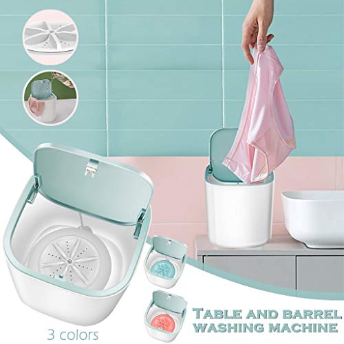 Mini Washing Machine Portable turbo Washers -USB underwear Panties Small Cleaning Mchine -Lightweight Travel Laundry Washer- For Camping Apartments Dorms Business (White)