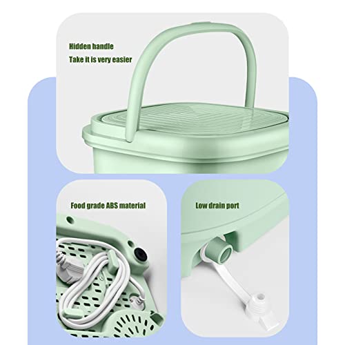11L Mini Portable Washing Machine,Foldable Laundry Tub Underwear Foldable Washer Blue Ray Sterilization, Apartment Home Self-Driving Tour,for Baby Clothes, Socks, Towels, Great (Color : Pink)