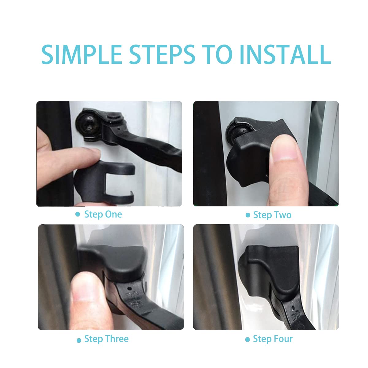 BELOMI Tesla Model 3/Y Door Lock Cover, 4 Door Lock Protector and 4 Door Stopper Covers, Auto Door Latches Protection Guard, Set of 8 for Tesla Accessories