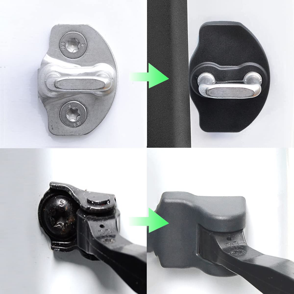 BELOMI Tesla Model 3/Y Door Lock Cover, 4 Door Lock Protector and 4 Door Stopper Covers, Auto Door Latches Protection Guard, Set of 8 for Tesla Accessories