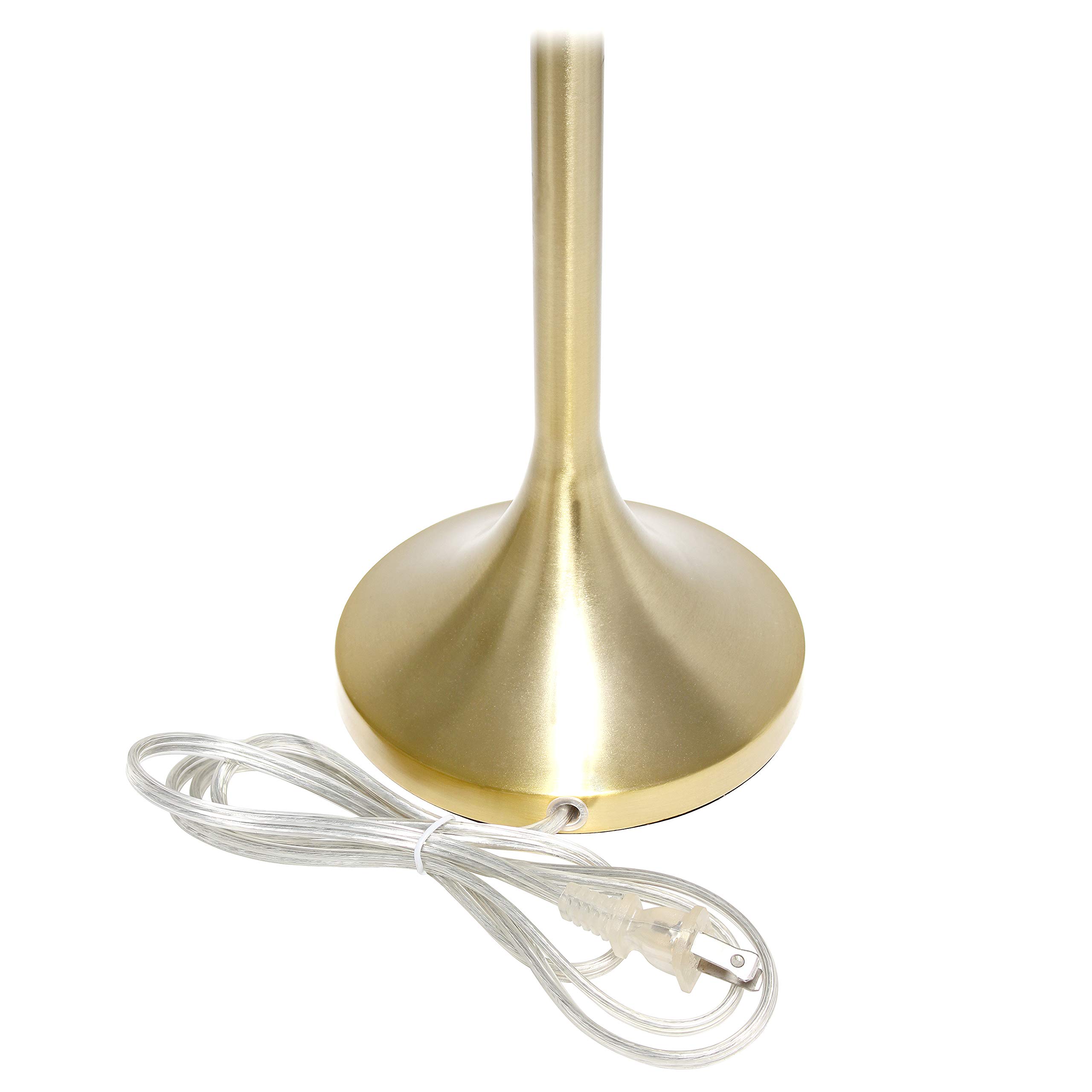Simple Designs LT1076-GDD Tapered Fabric Drum Shade Table Lamp, Gold and Polka Dot