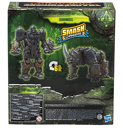 Transformers Toys Rise of The Beasts Movie, Smash Changer Rhinox Converting Action Figure for Ages 6 and up, 9-inch