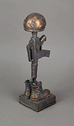 Napco Military Soldier Battle Cross Patina 11.75 Inch Resin Decorative Indoor Outdoor Garden Statue