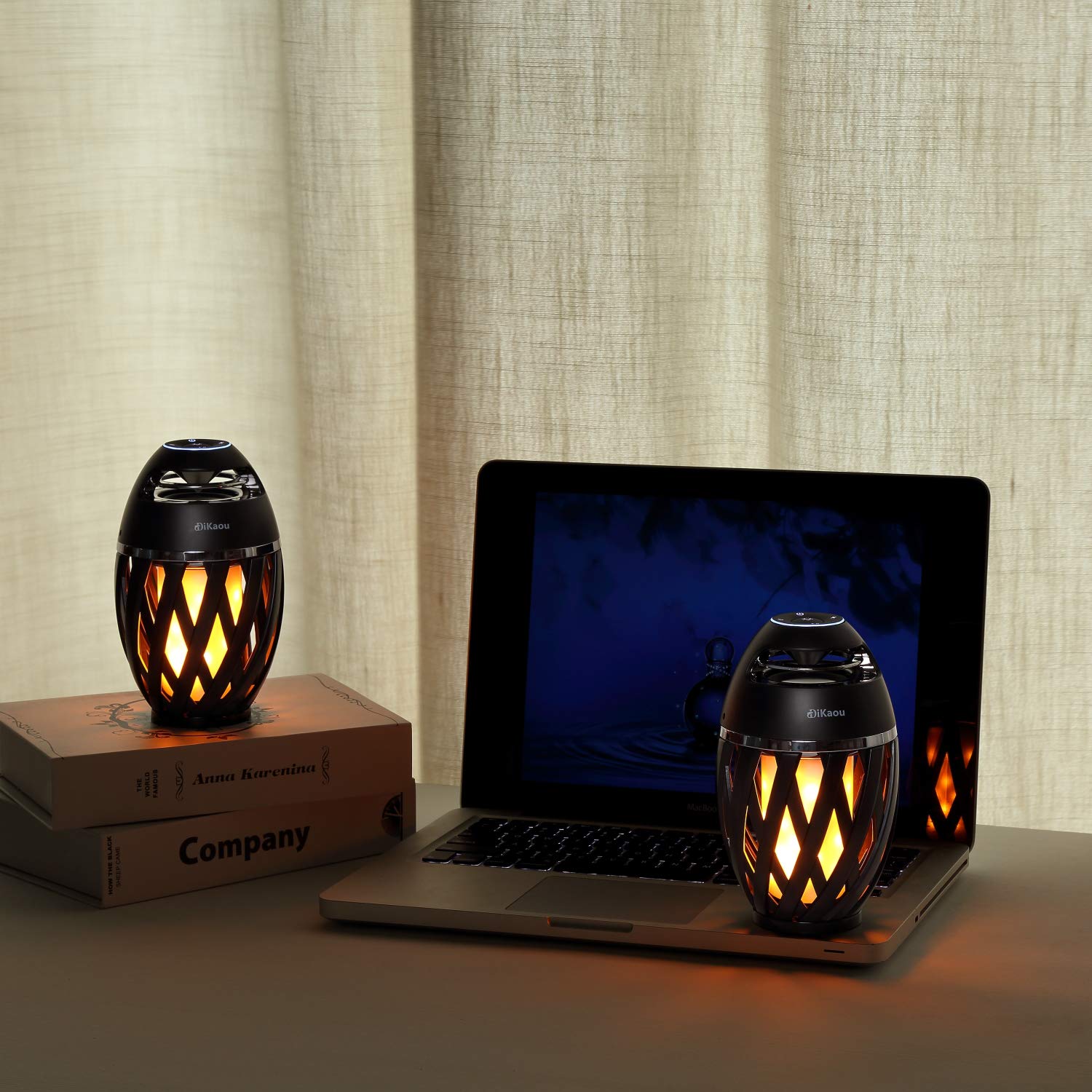 DiKaou Led Flame Speaker, Torch Atmosphere Bluetooth Speakers&Outdoor Portable Stereo Speaker with HD Audio and Enhanced Bass,LED flickers Warm Yellow Lights BT4.2 for iPhone/iPad/Android