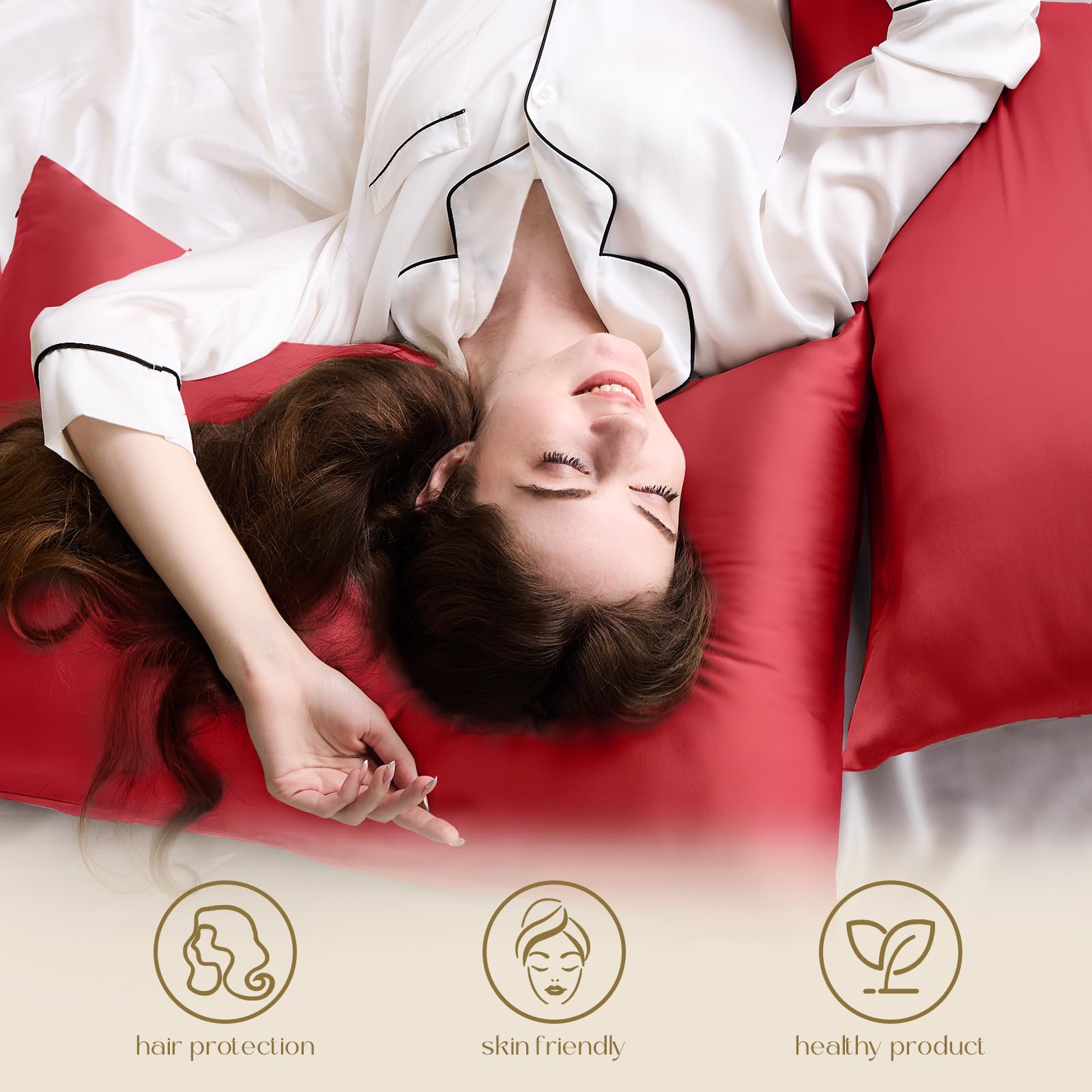 ZIMASILK 100% Pure Mulberry Silk Pillowcase for Hair and Skin Health,Soft and Smooth,Both Sides Premium Grade 6A Silk,600 Thread Count,with Hidden Zipper,1pc(Standard 20''x26'',Burgundy)