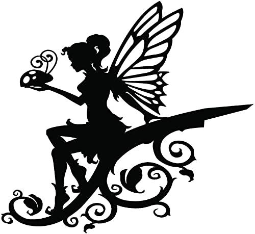 Outdoor Decor Metal Art Fairy Silhouette Sculpture Garden Lawn Backyard Tree Ornaments