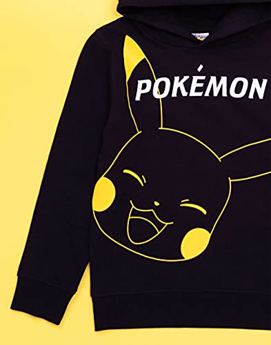 Pokemon Hoodie Boys Kids Game Gifts Pikachu Black Jumper Pullover 5-6 Years