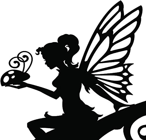 Outdoor Decor Metal Art Fairy Silhouette Sculpture Garden Lawn Backyard Tree Ornaments