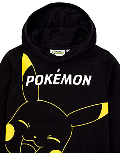 Pokemon Hoodie Boys Kids Game Gifts Pikachu Black Jumper Pullover 5-6 Years